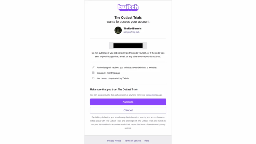How to connect your Twitch Account to The Outlast Trials Game to obtain ...